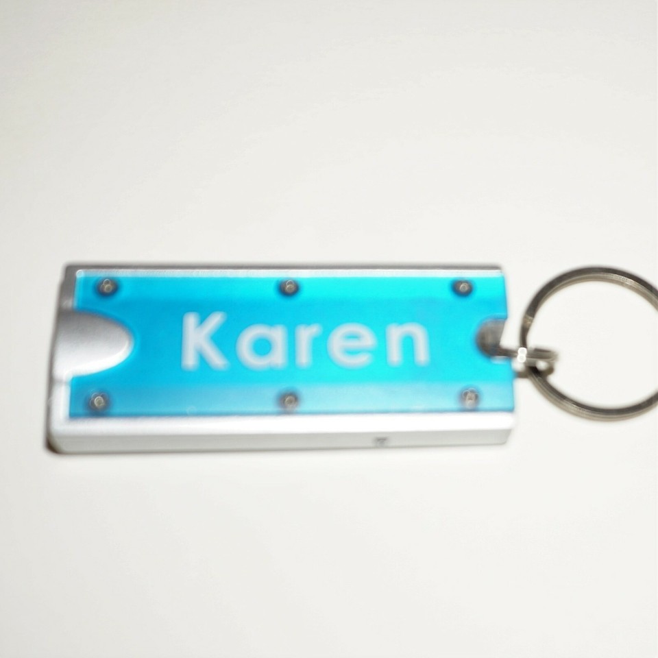 Personalized Keychain Light Up Key Ring Choose Name Colorful Mini Flash ...