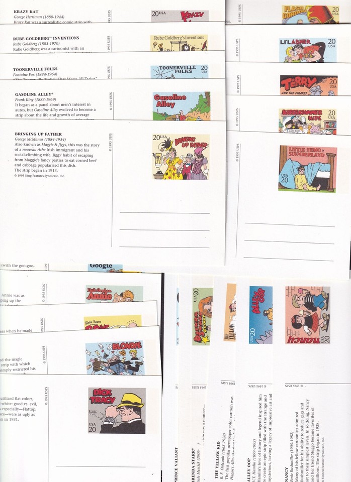 1995 Classic Comic Strips Sc UX221-UX240 mint set of 20 postal cards | eBay