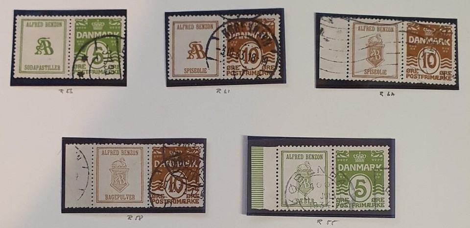 DENMARK Used Advertising Stamps Lot on 3 Album Pages Unchecked Types ...