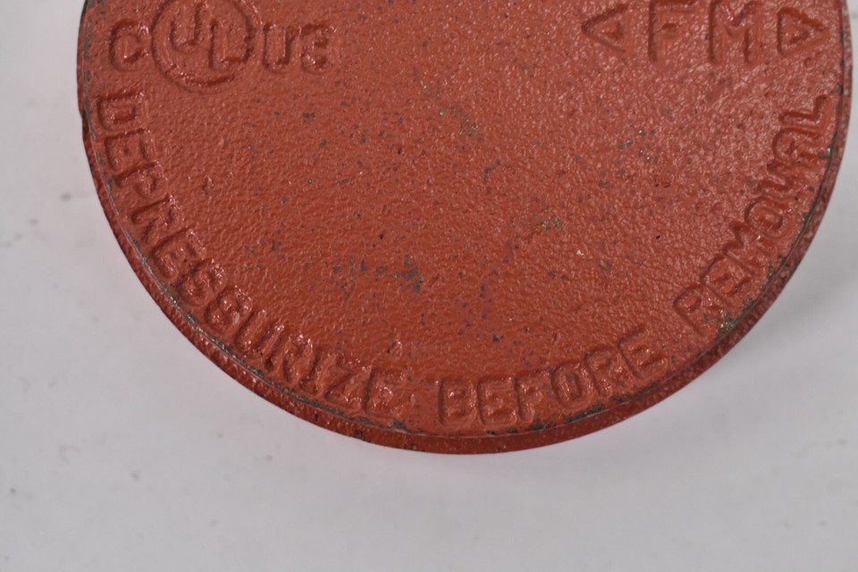 Victaulic 3-1/2" IPS Pipe Fitting Cap Grooved Ductile Iron Red No. 60 ...