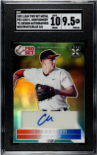 2021 Leaf Pro Set Metal Colson Montgomery Auto Red/White/Blue 3/6 SGC 9 ...