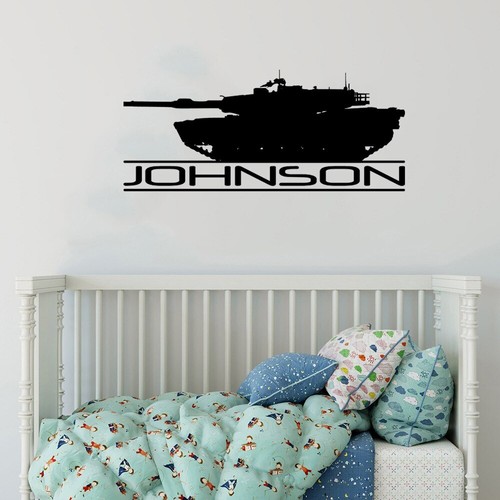 New Murals Wall Art NAME MILITARY TANK ARMY Quote Boys Room Decals ...