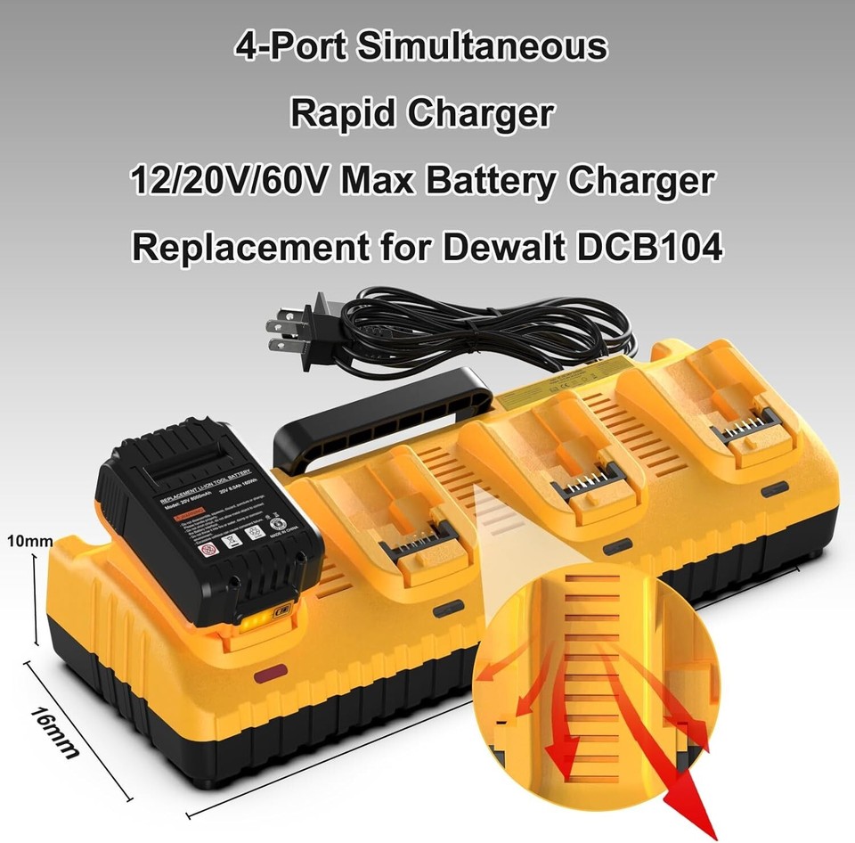 2PACK 12AH For DeWalt 20V 20 Volt Max Lithium Ion Battery DCB210 ...