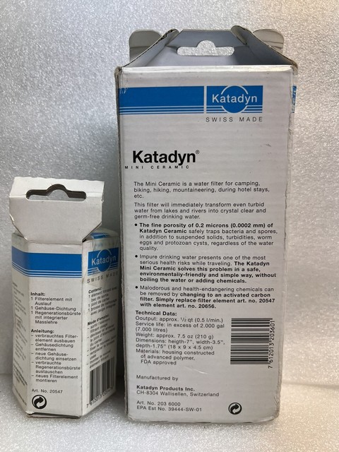 KATADYN Pocket Mini Ceramic Water Filtration System W/Filter for sale ...