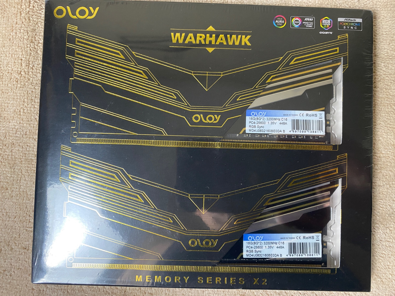 OLOy DDR4 RAM 16GB (2x8GB) Warhawk Aura Sync RGB 3200 MHz CL16 1.35V ...