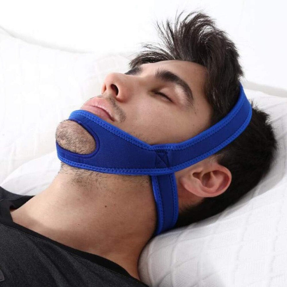 Snore Stop Anti Snoring Chin Strap Sleep Apnea Belt Snoreless Sleep Jaw ...