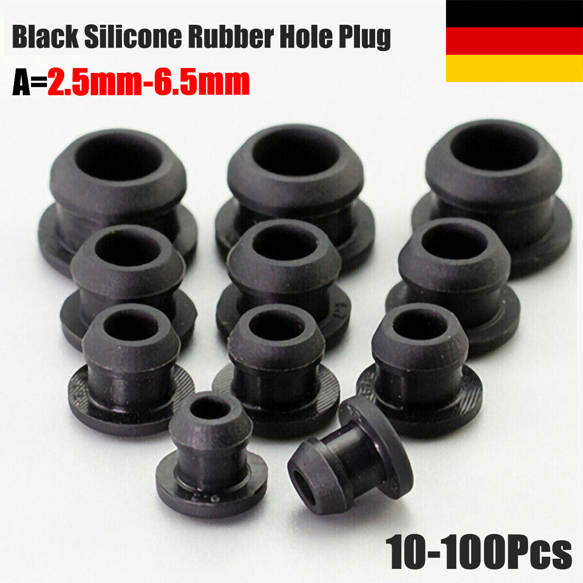 DE Silikon Gummi Dichtung Stopfen 2.5-6.5mm Abdeckstopfen Lochkappen ...