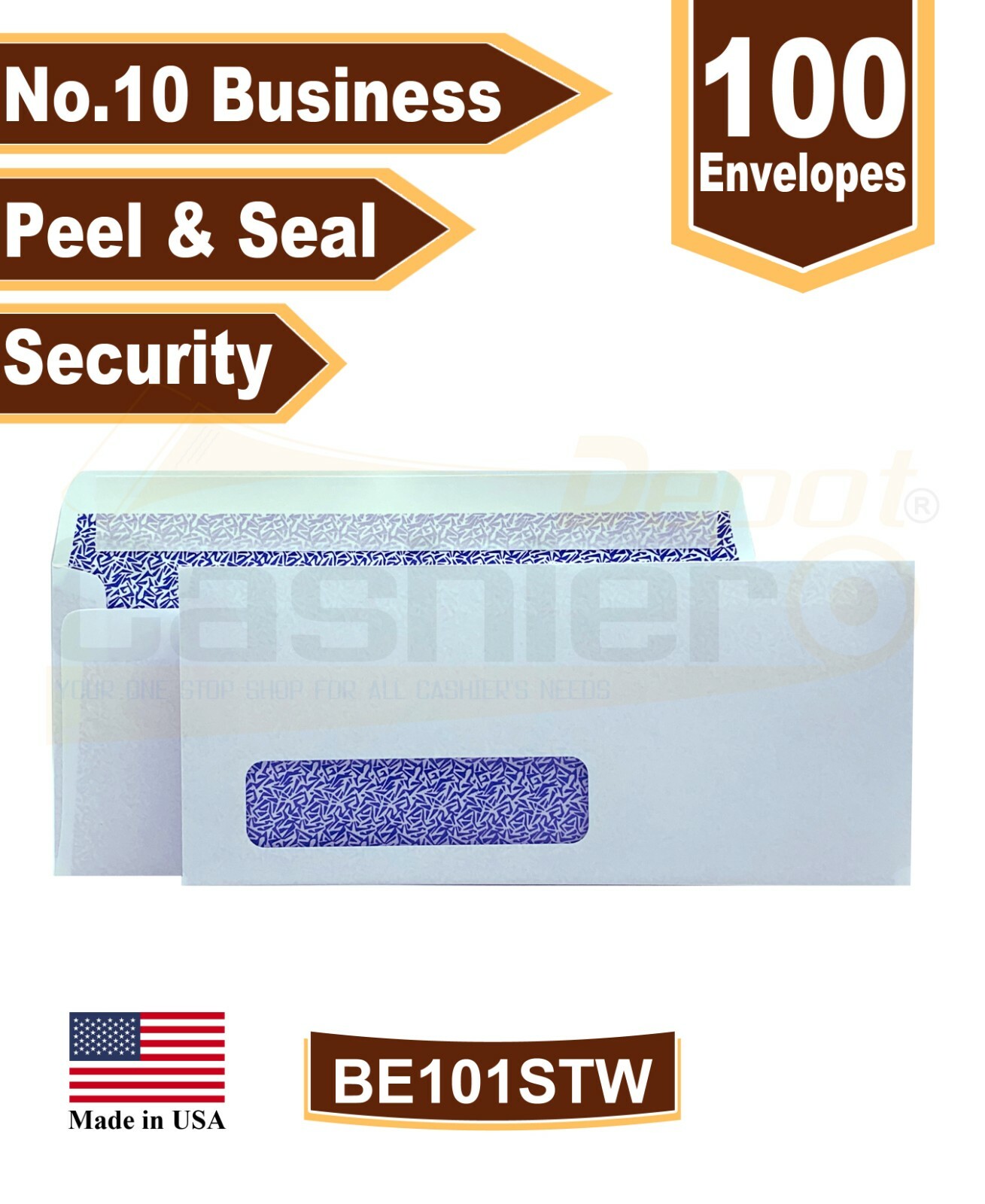 No. 10 Business Envelopes, Left Window, Peel & Seal, Security Tinted ...