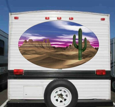 50" Rv Camper Pontoon Boat Desert Cactus Mountain Graphics Decals ...