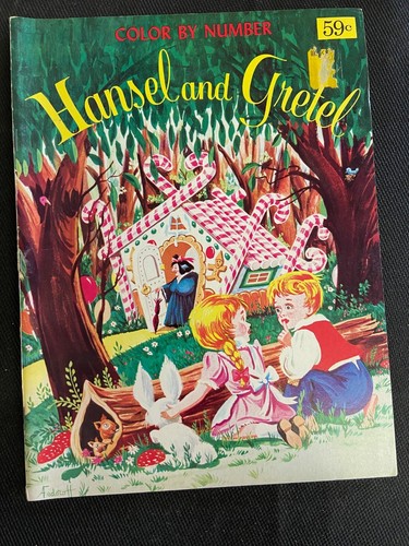 Vintage Hansel and Gretel Color By Number Book | eBay