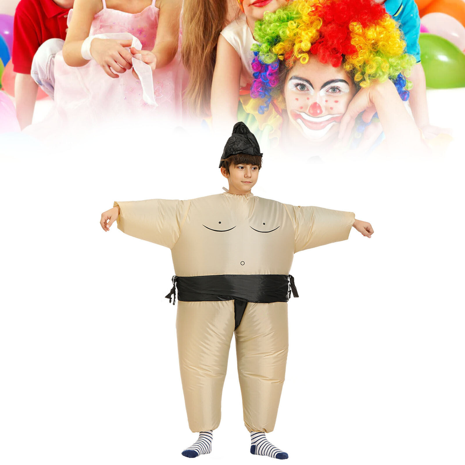 Sumo Wrestler Inflatable Kid Costume USB fan air filled fun child dress ...