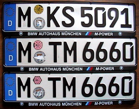 1 German license plate with BMW Munich dealerframe yesyes | eBay