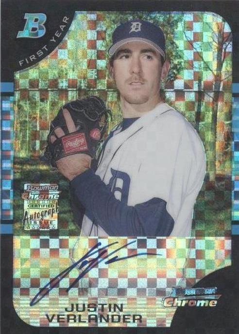 2005 Bowman Chrome - First Year Autograph Justin Verlander #331 X ...