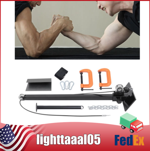 Arm Wrestling Training Table Pulley System Adjustable Gym Cable Forearm ...