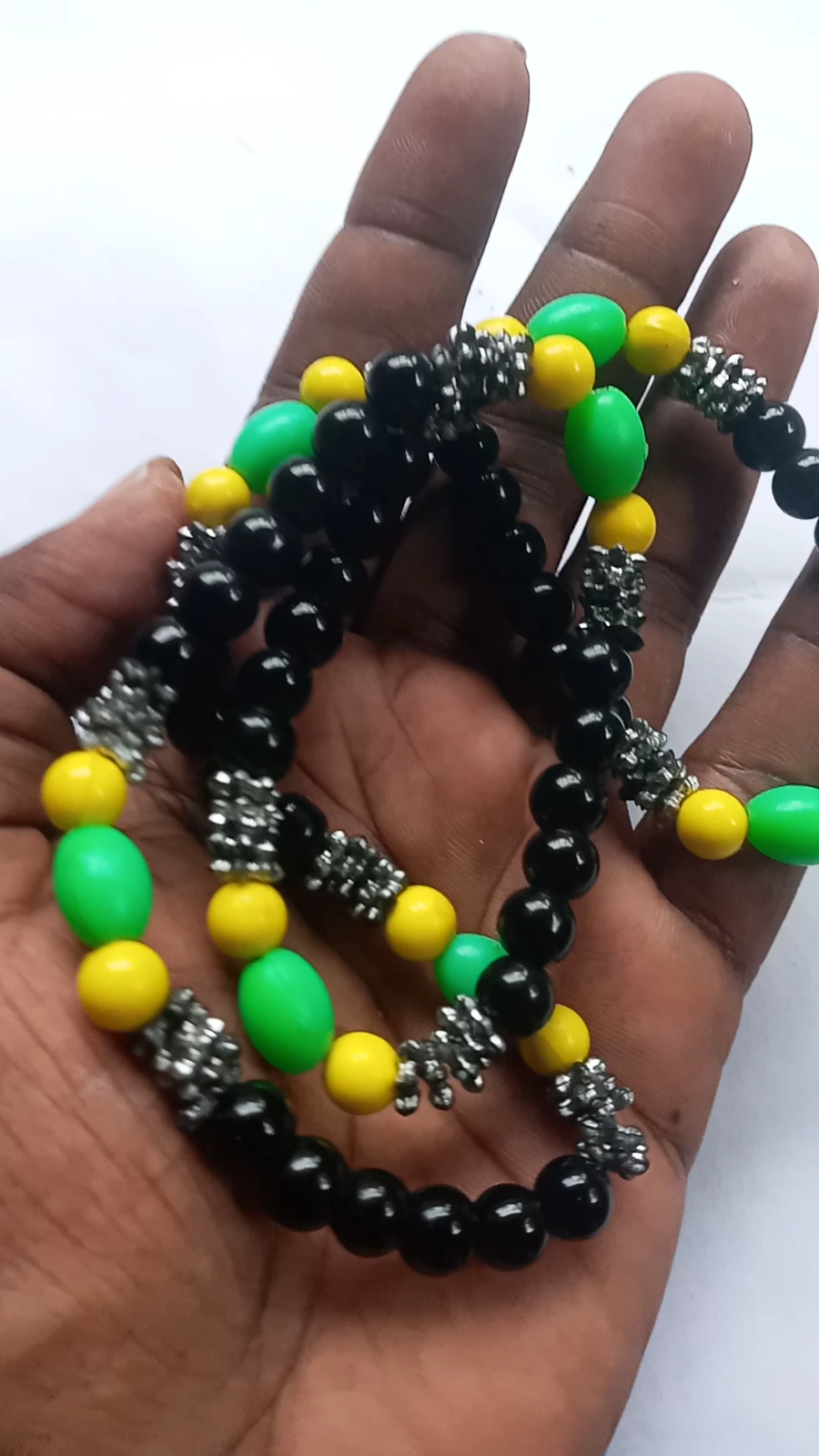 Rasta Jamaican Colors Plastic Beads Hand Made Roots Reggae Necklace One ...