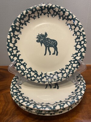 Set of 4 FOLK CRAFT Tienshan Moose Country Salad/Dessert Plates ...