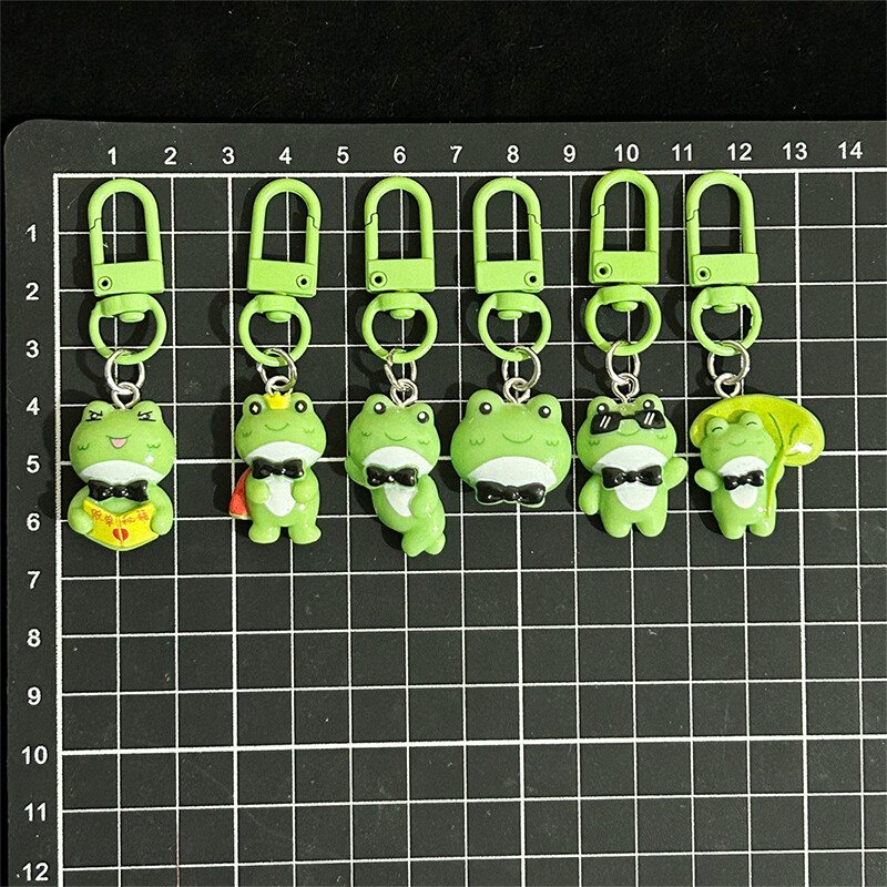 Cute Cartoon Green Frog Keychain Lovely Animal Keyring Handbag Pendant ...