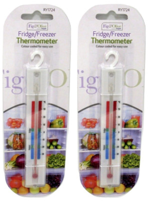 2 Pack Fridge Freezer Thermometer Temperature Checker Hanging Hook ...