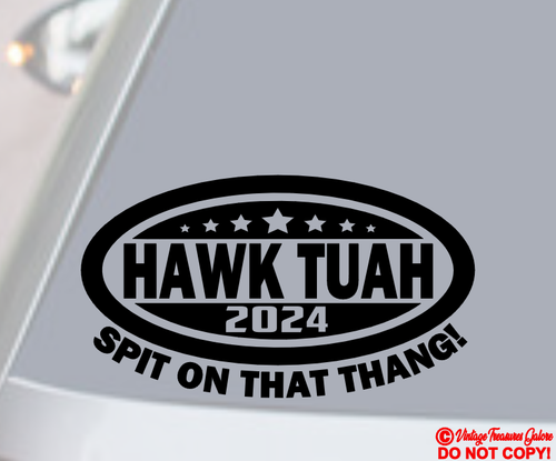 HAWK TUAH '24 SPIT ON THAT THANG Vinyl Decal Sticker Car Window Bumper ...