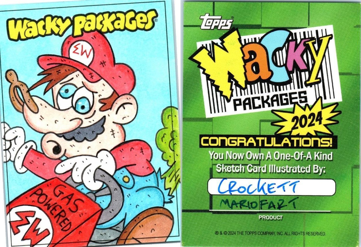 Wacky Packages Mario Super Mario's Wacky Worlds PS1 SNES CD Box Art By