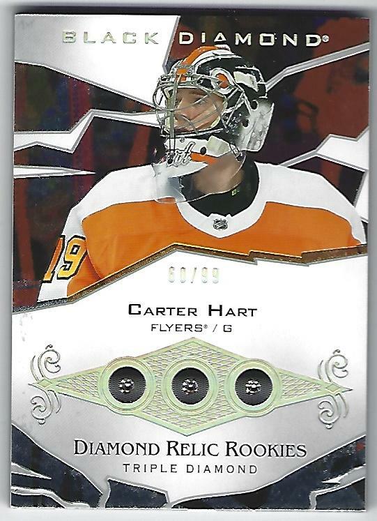 Carter Hart 19/20 Upper Deck Black Diamond Triple Diamond Relic Rookies ...