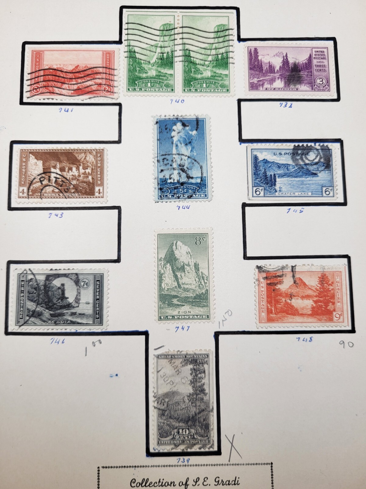 Old 1893-1936 US Postage Stamps Errors Offset Stamp Collection Book ...