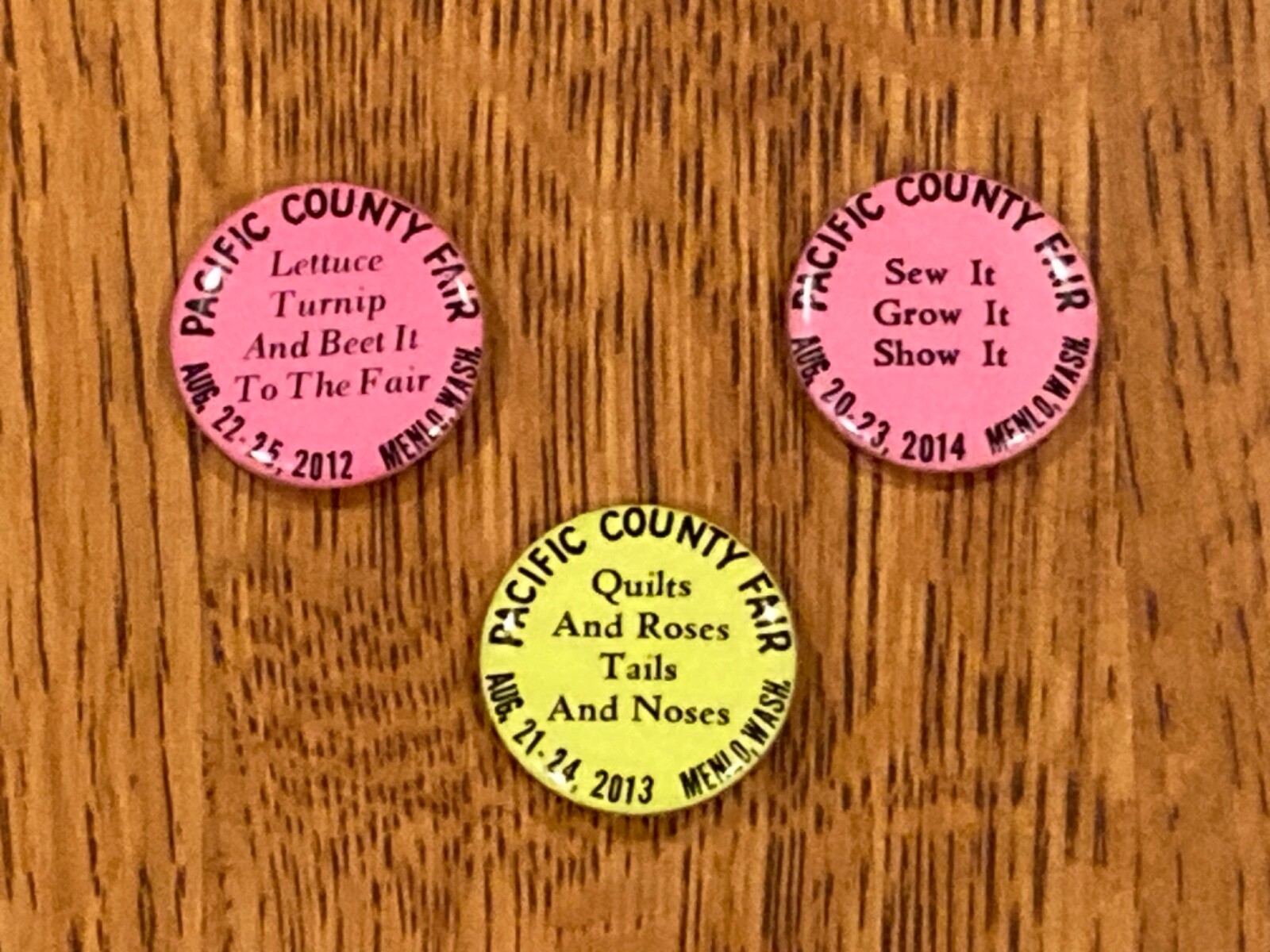 Pacific County Fair Buttons (Menlo, Washington) 2012 & 2013 & 2014 ...