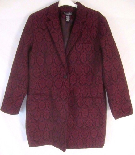 Dialogue Women's Jacket Coat Sz 16 Red Black Floral Lined One Button ...