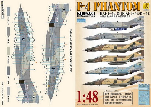 1/48 HAF & IRIAF F-4E/RF-4E Phantom Decals for Hasegawa/Italeri/Revell ...