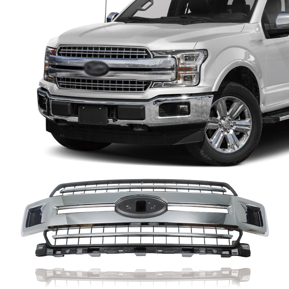 Fit For Ford F-150 2018-2020 Front Radiator Grille Assembly Chrome Jl3z ...