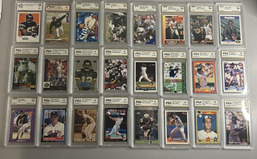 Graded 10 Lot Of 24 Cards BCCG FGA & Mint Grading Baseball Football ...
