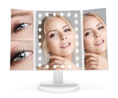 Rio 24 LED Tri-Fold Makeup Mirror with Touch Dimmable Lights | eBay UK
