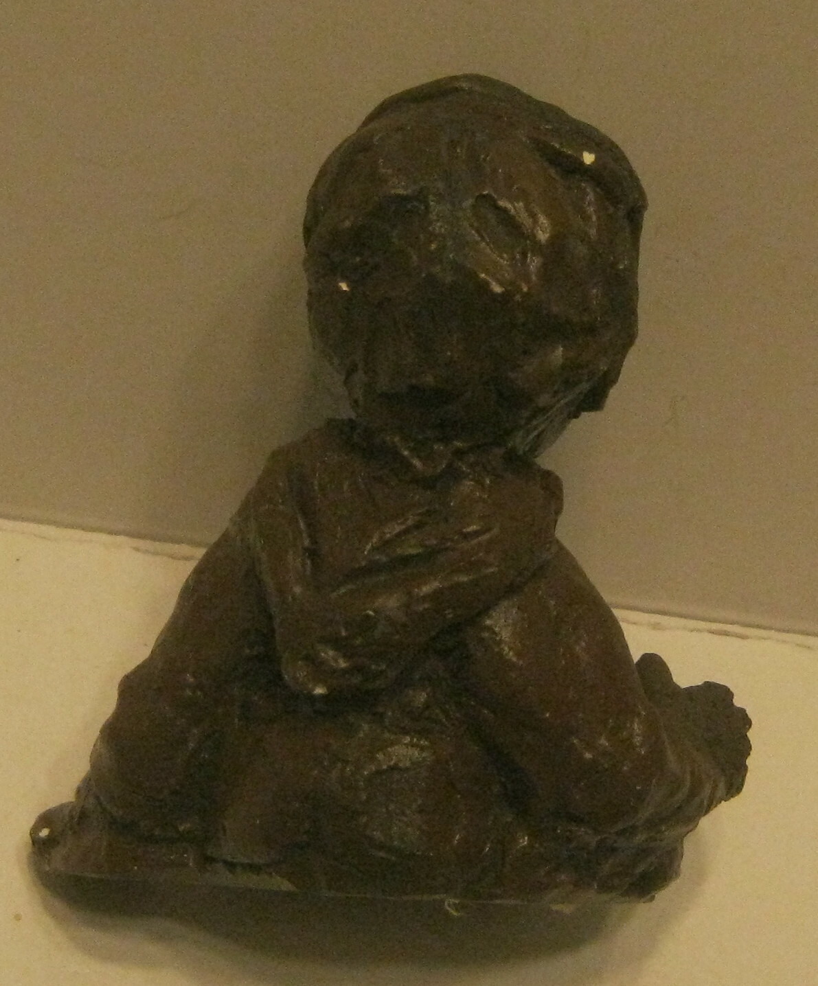 Vintage Resin Figurine SEATED LITTLE BOY by BABS MELLOR Wichita Kansas ...