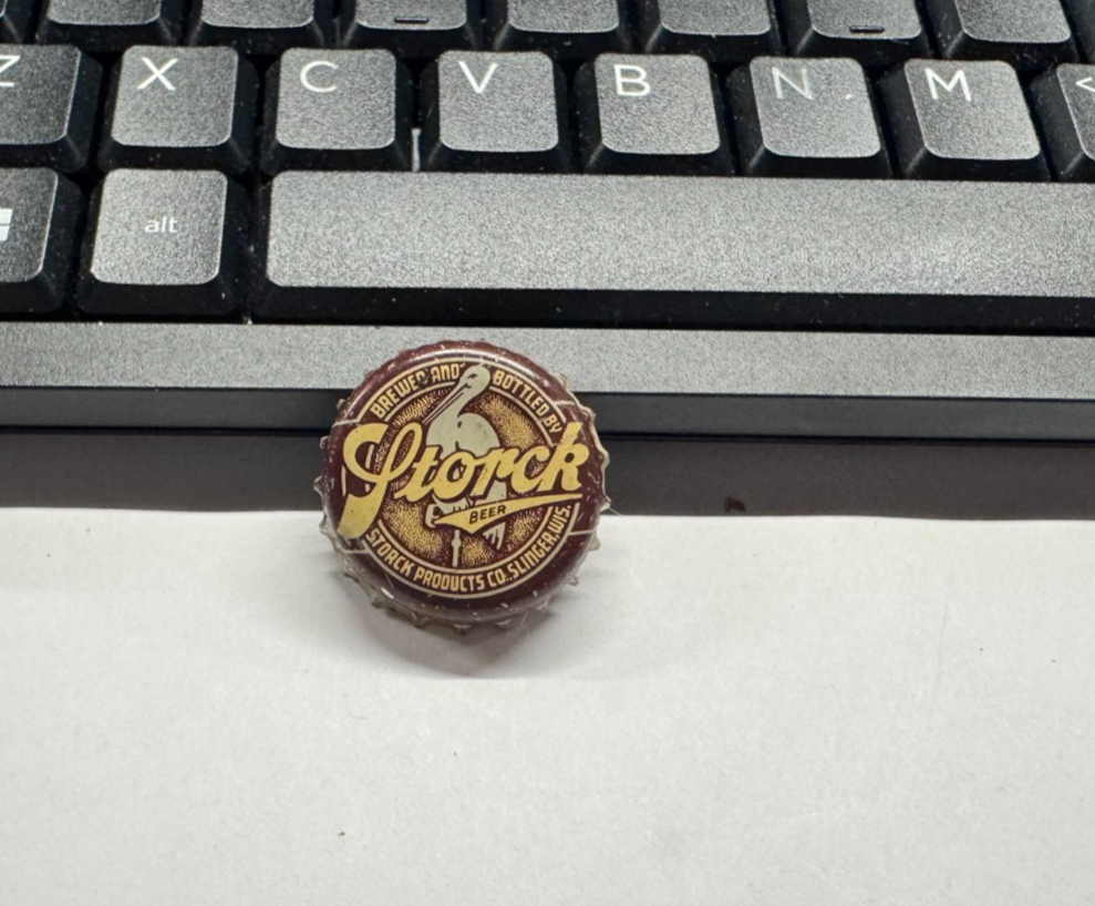 VINTAGE STORCK BEER CORK LINED BOTTLE CAP / CROWN STORCK PRODUCTS CO ...