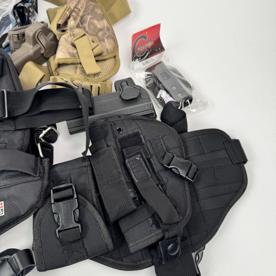 Mixed Lot Of Used Holsters Shoulder Air Soft Belt Clip Black nylon ...