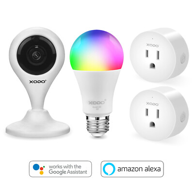 XODO PK3 Smart Home WiFi 1080p HD Security Camera, RGB Bulb, 2 Outlet ...