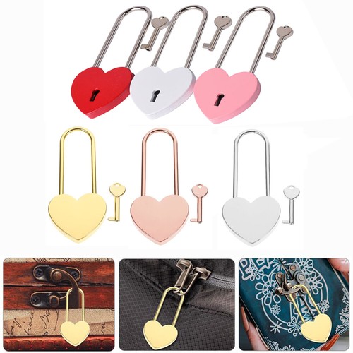 Heart Shaped Padlock Mini Love Lock Wedding Valentine's Day Couple ...
