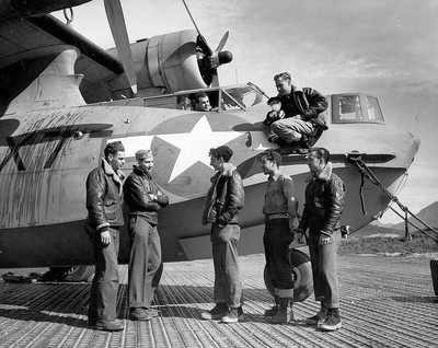WWII Photo US Navy PBY Catalina Patrol BOmber Crew World War 2 WW2 USN ...