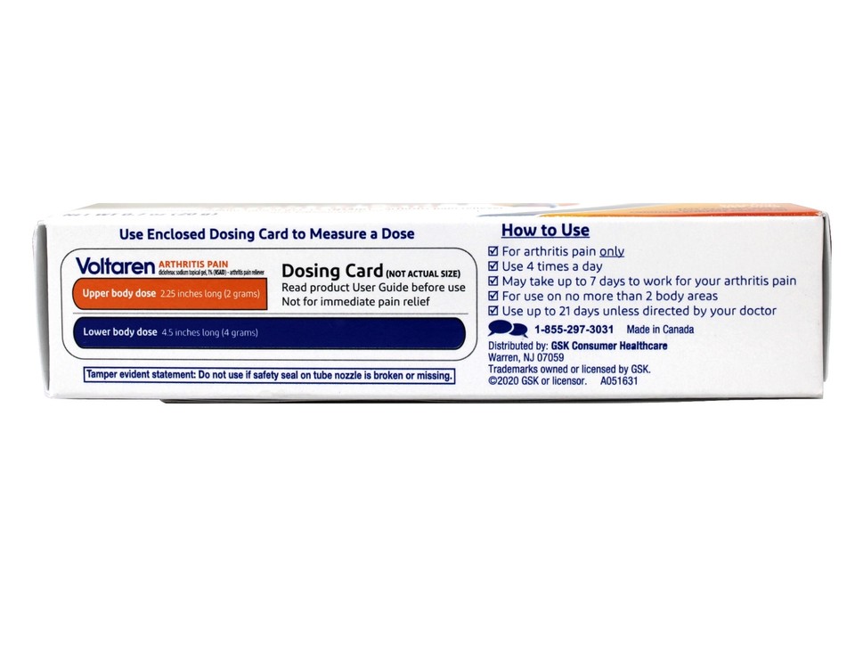 Voltaren Topical Gel 1%, Arthritis Pain Relief, Travel Size 0.7 Ounce ...