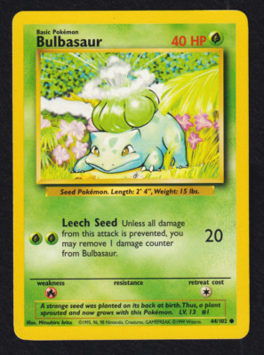 Pokémon TCG Bulbasaur Base Set 44/102 (Lightly Played) | eBay