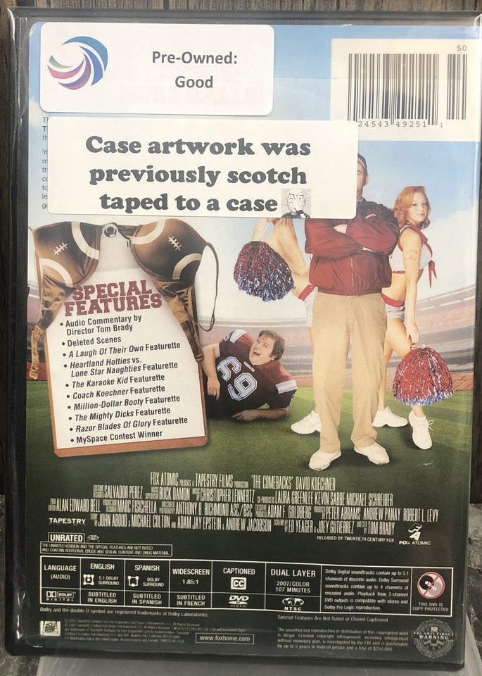 Pre-Owned: The Comebacks [DVD Movie, 20th Century Fox, 2007] - Good ...