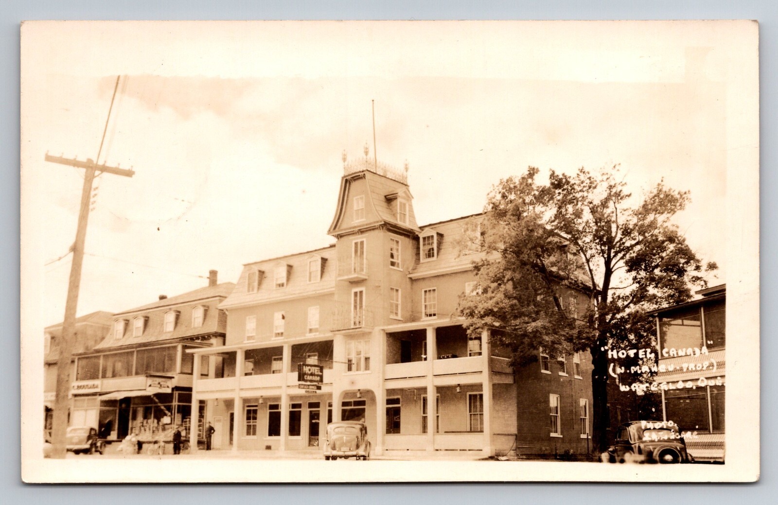 Hotel Canada,Street View,Waterloo,Quebec,Canada,C. 1945 Real Picture ...