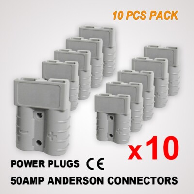 10PCS 50A AMP ANDERSON STYLE PLUG PREMIUM EXTERIOR CONNECTOR 12V-24V DC ...