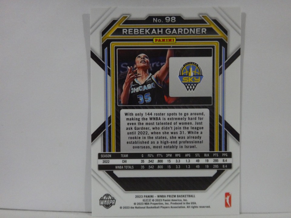 2023-24 Panini Prizm WNBA Base #98 Rebekah Gardner Chicago Sky | eBay