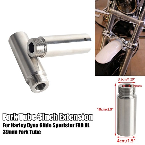 2x 40mm Fork Tube 3" Extension For Harley Dyna FXD FXDWG Sportster Iron ...