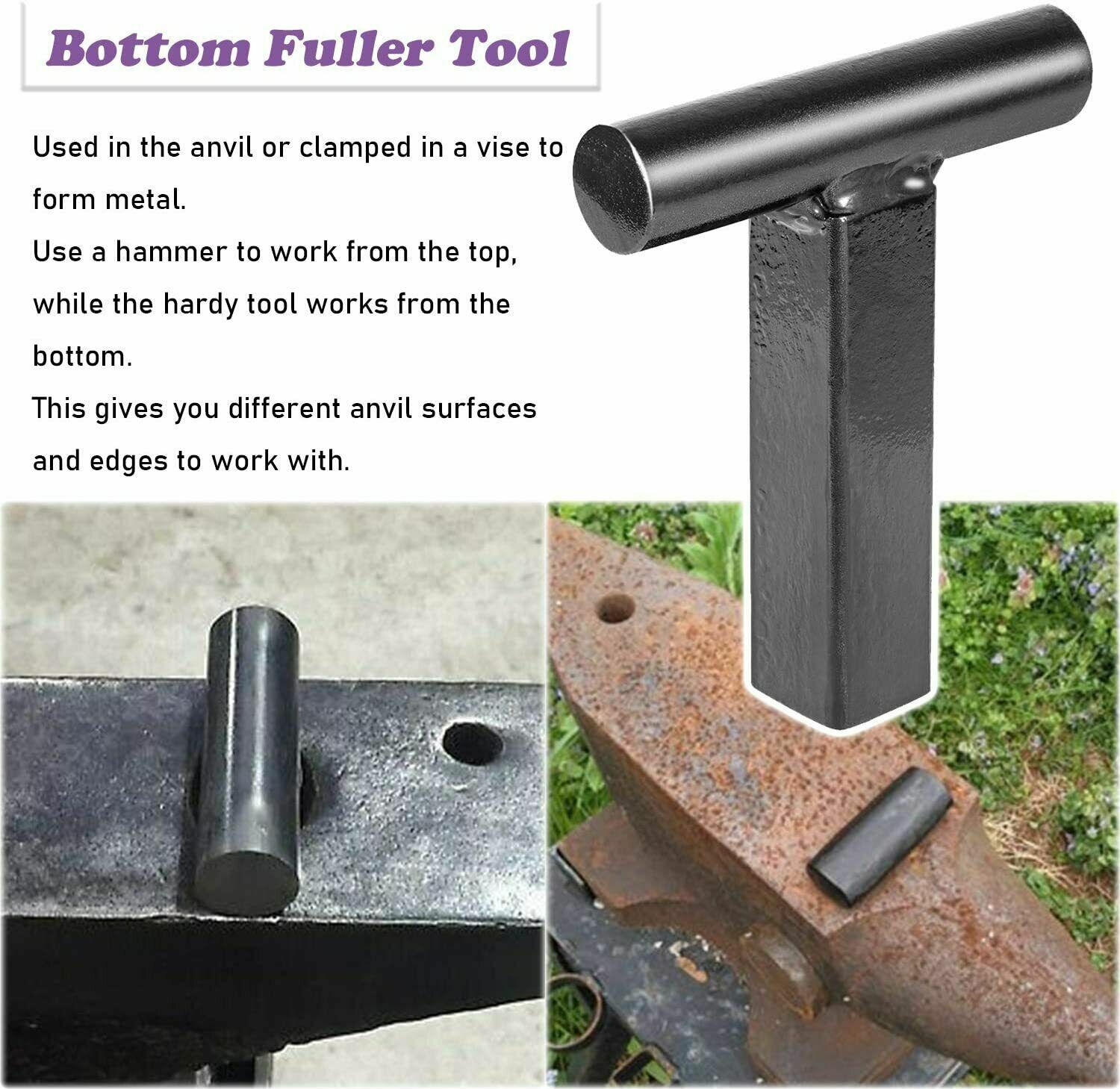 1 Inch Blacksmith Anvil Forge Hardy Hot Cut Creasing Stake Fuller ...