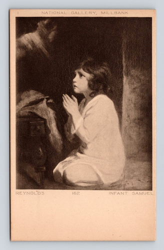 Antique Postcard Sir Joshua Reynolds Infant Samuel Boy Child on Knees ...