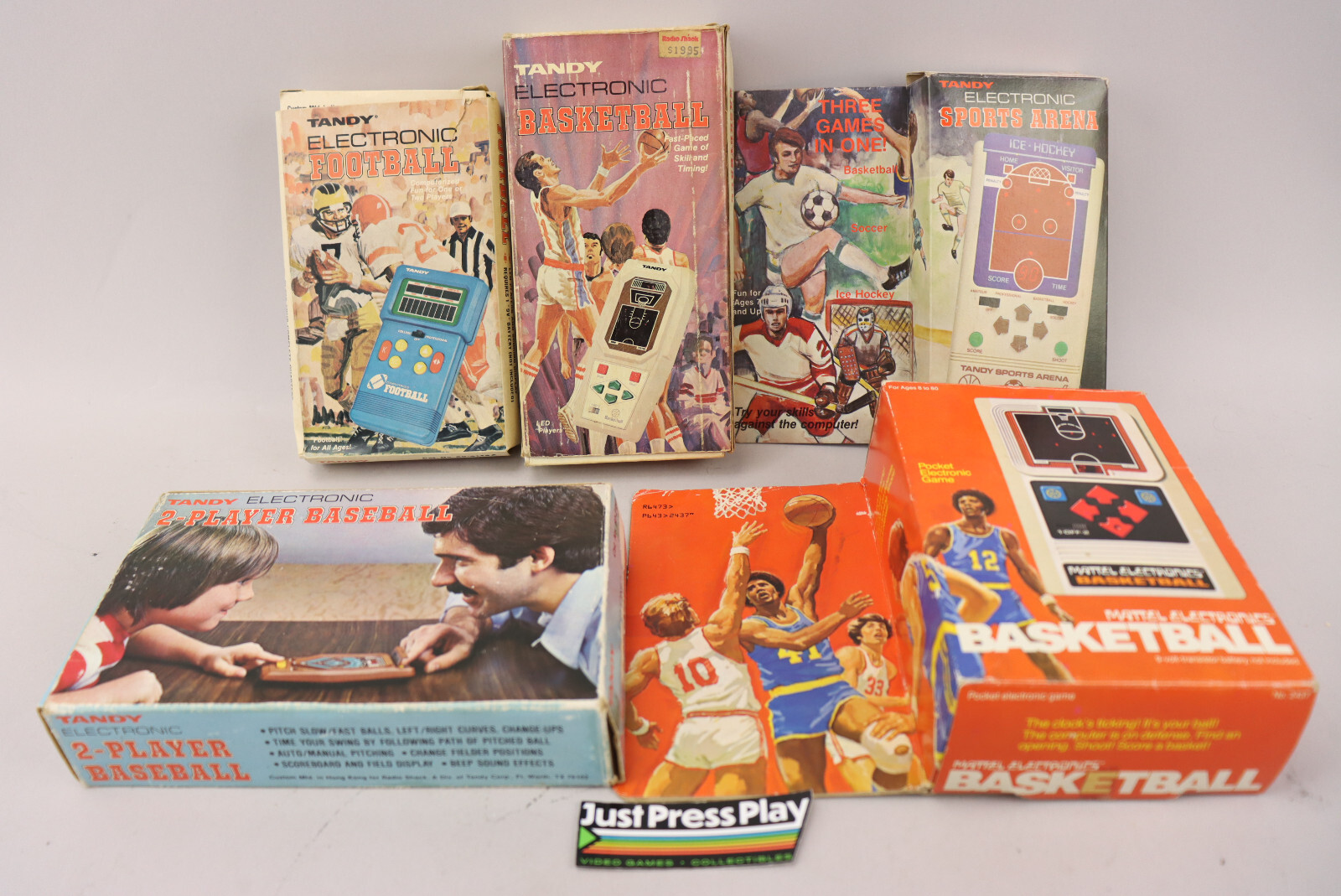 Lot of 5 VTG Handheld Electronic Games Tandy & Mattel w/Boxes Football+ ...