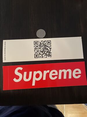 Supreme New York Authentic Register To Vote Red Box Logo Sticker Decal ...