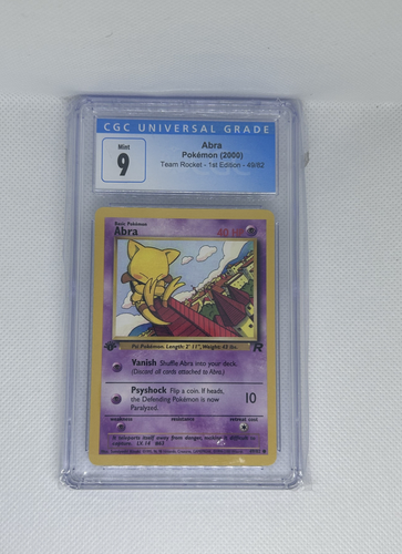 Pokemon CGC 9 Mint 1st Edition Team Rocket Abra 49/82 (BOX 3) | eBay